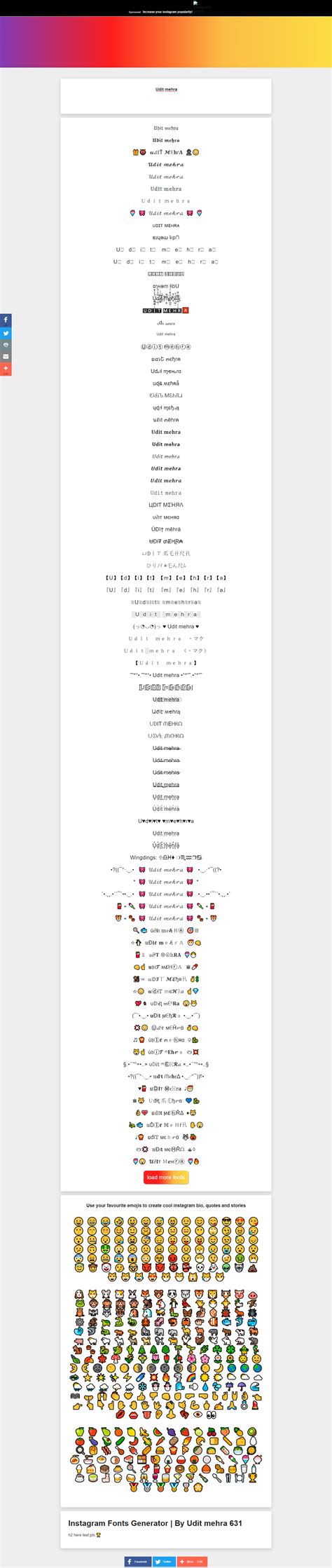 Instagram Fonts Generator Script Download Devpost