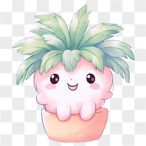 Descarga Planta Rosada Kawaii en Maceta Sostenida en la Mano Kawaii En Línea Creative Fabrica