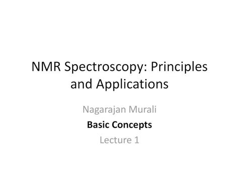 Pdf Nmr Spectroscopy Principles And Applications · Bond The Horizontal Axis Gives Chemical