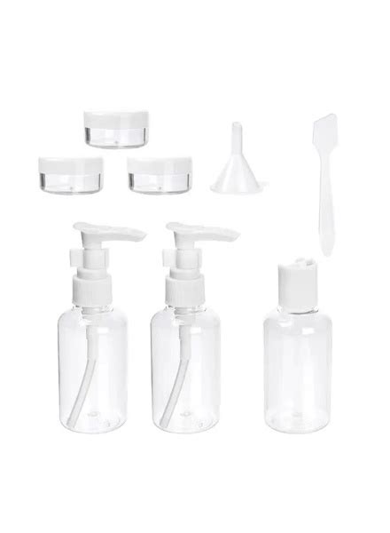 Набор дорожных флаконов для косметики в косметичке с Zip замком 8 предметов купить с