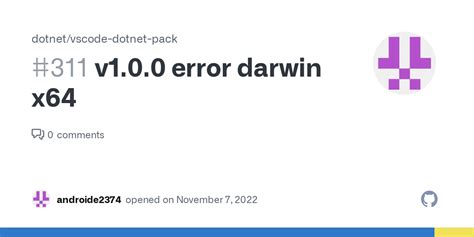 V100 Error Darwin X64 · Issue 311 · Dotnetvscode Dotnet Pack · Github