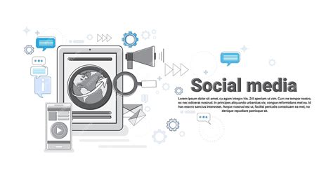 Premium Vector Social Media Network Internet Connection Communication Web Banner Vector