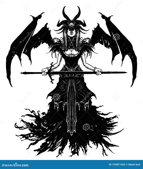 A Beautiful Demon Girl With Wings A Mask Covering Her Eyes Dressed In