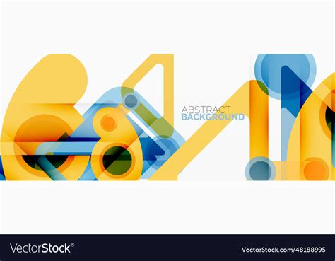 Geometric Primitives Lines Circles Abstract Vector Image