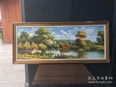 超大幅手绘精品风景油画， 实木镶框装裱，尺寸：17777厘米，品佳，600出，体积过大，运费暂时无法计算，运费物流到付。孔夫子旧书网