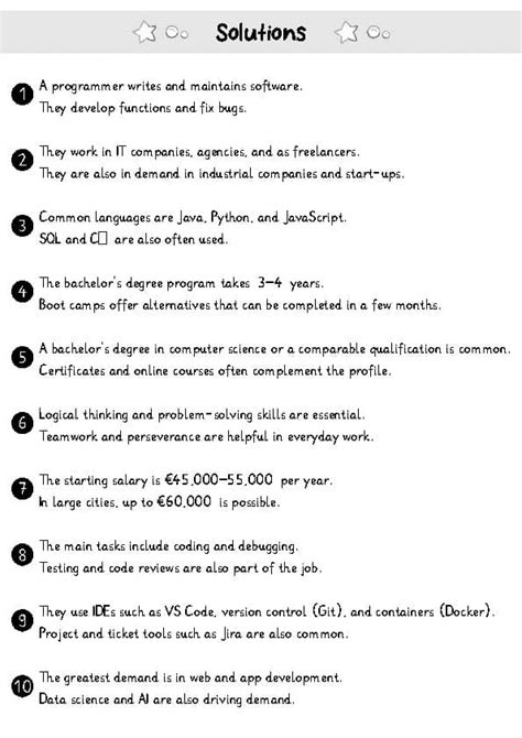 Programmer Worksheets With Questions Answers Professions English