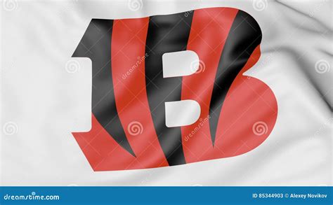 Close Up Of Waving Flag With Cincinnati Bengals Nfl American Football Team Logo 3d Rendering