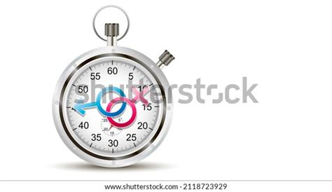 Stopwatch Showing Time First Sex Male Stock Illustration 2118723929
