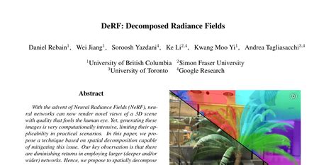 Derf Decomposed Radiance Fields