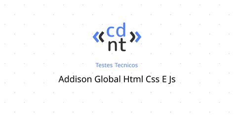 Teste técnico Addison Global HTML CSS e JS Codante io