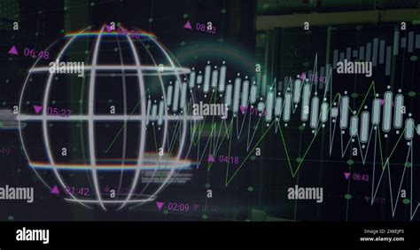 Image Of Globe Multiple Graphs With Changing Numbers And Trading Board