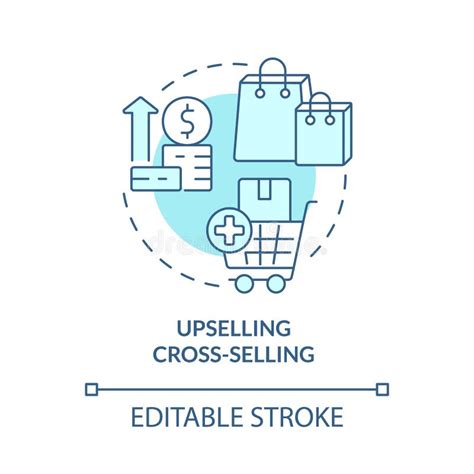 Upselling Cross Selling Turquoise Concept Icon Stock Vector
