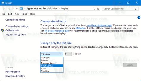 Change Title Bar Text Size In Windows Creators Update