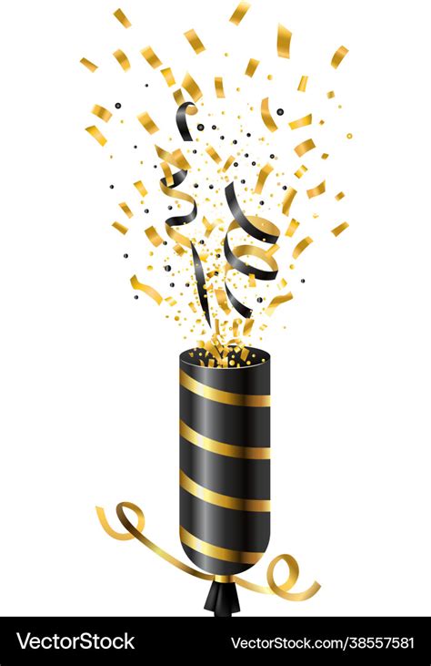 Exploding Party Popper Royalty Free Vector Image