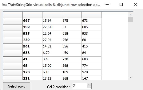 TMS Software TAdvStringGrid Example