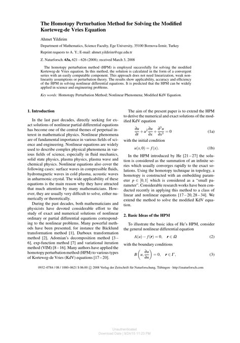 Pdf The Homotopy Perturbation Method For Solving The Modified