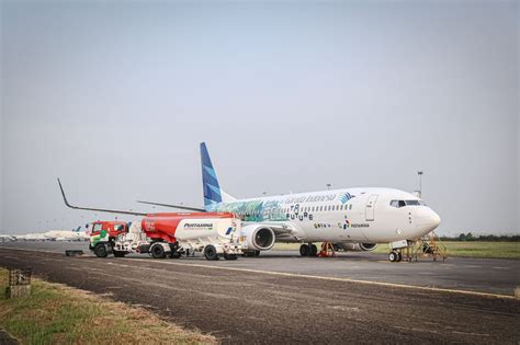 Momen Bersejarah Garuda Resmi Terbang Pakai Bioavtur Pertamina Yang