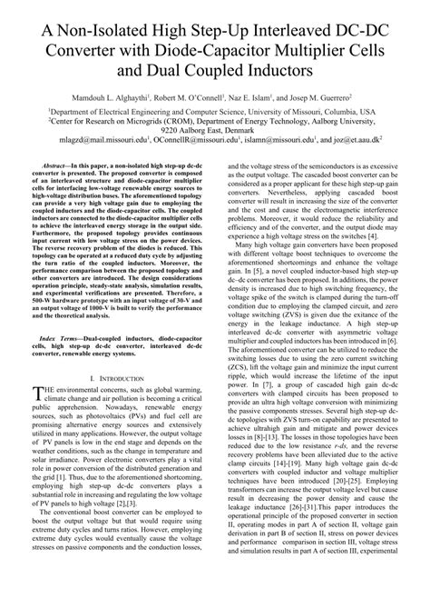 Pdf A Non Isolated High Step Up Interleaved Dc Dc Converter With