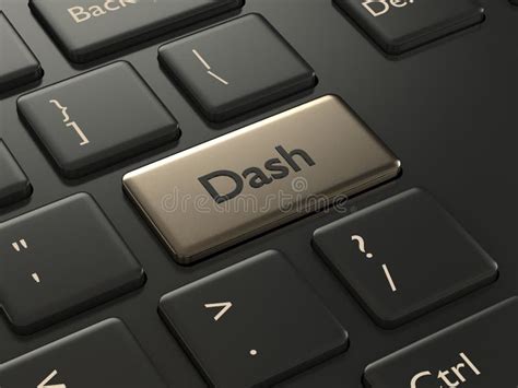 3d Render Of Computer Keyboard With Dash Button Stock Illustration
