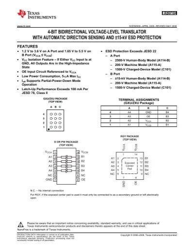 4 Bit Bidirectional Voltage Level Translator Rev D