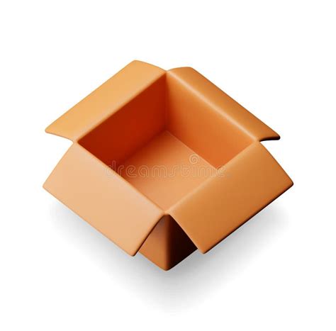 3d Carton Packaging Box Isolated On White Stock Illustration