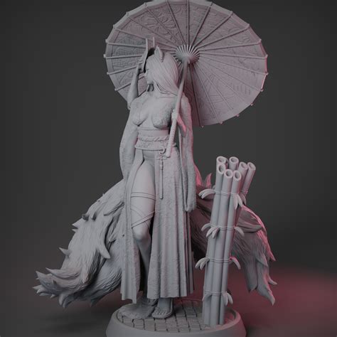 ♀️ Kitsune The Asian Fox Woman・ 3d File For 3d Printing・cults
