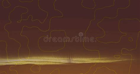 Animation Of Glowing Light Trails Moving On Brown Background Stock
