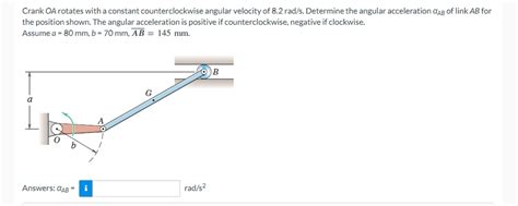 Answered Crank Oa Rotates With A Constant Bartleby
