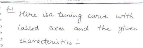 [solved] 6 draw a tuning curve with labeled axes and the following