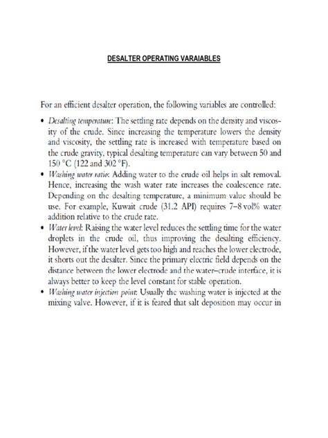 Desalter Operating Varaiables Pdf