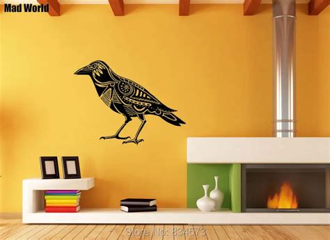 Mad World Raven Bird Crow Animals Silhouette Wall Art Stickers Wall
