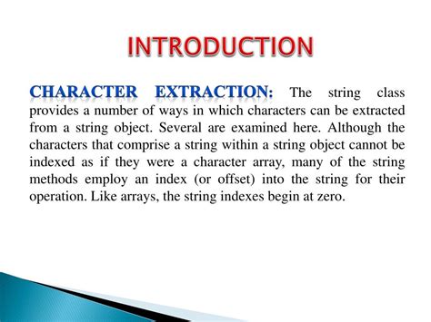 Ppt Methods For Character Extractionstring Searching And Comparison