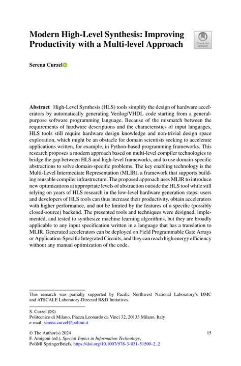 Pdf Modern High Level Synthesis Improving Productivity With A Multi