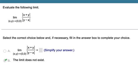 solved evaluate the following limit