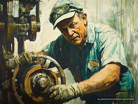 Ai创作图石油工人像 工业生产油画 石油劳模 石油先辈 工业产品油画 艺术劳动者 工业油画场景 榨油厂壁画 铆工罗西形象 努力工作系列作品 努力工作劳模工匠技师 铆工罗西插图 修井工 鞍钢工人