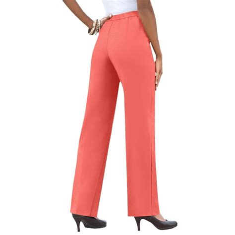 Roamans Womens Plus Size Classic Bend Over Pant Elastic Waist Pull On