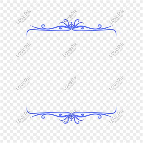 เส้นขอบตกแต่งลวดลายสีน้ำเงิน Png สำหรับการดาวน์โหลดฟรี Lovepik