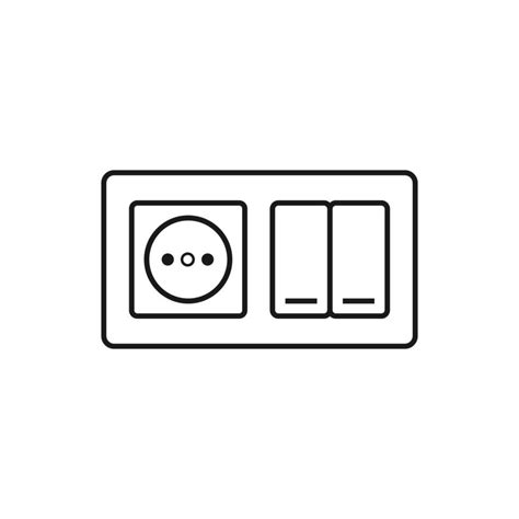 Switch Socket Line Icon Switch Socket Sign Isolated Contour Symbol