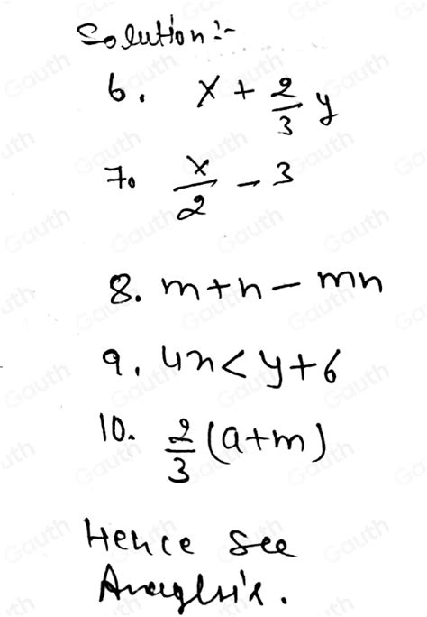 Solved 6 X More Than Two Third Of Y 7 Half A Number X Decreased By 3