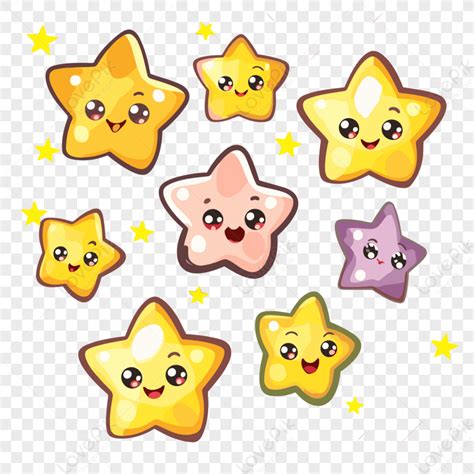 귀여운 별 만화의 투명 별 클립 아트 그림 벡터투명한 별 Png 일러스트 무료 다운로드 Lovepik