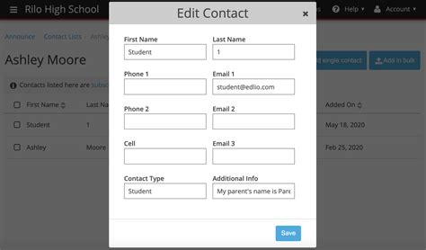 Edit Subscribers In A List Contact Lists Edlio Help Center