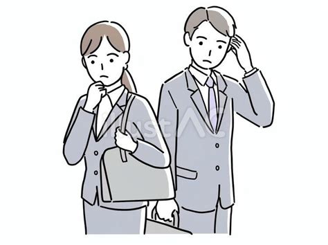 考え込む就活中の若い男女イラスト No 24284719｜無料イラスト・フリー素材なら「イラストac」