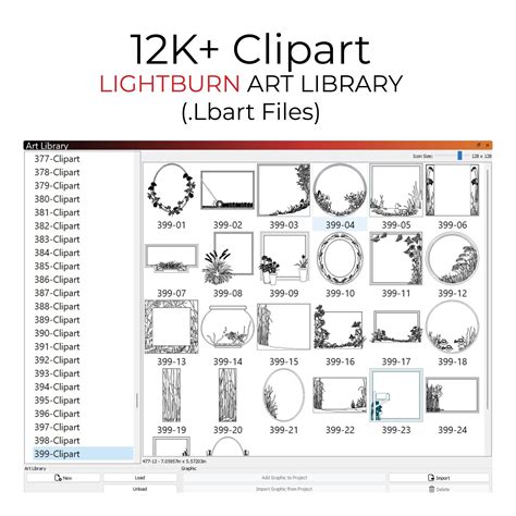 12k Clipart Lightburn Art Library Lbart Black White Vector Files For Engrave Cut Artofit
