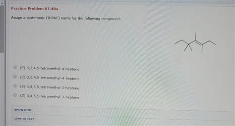 solved practice problem 07 48a assign a systematic iupac