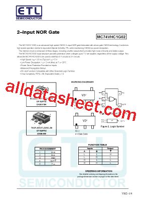 MC VHC G DFT Datasheet PDF E Tech Electronics LTD