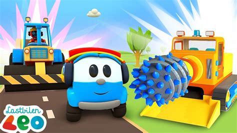 Lastbilen Leo en borrmaskin Bilserier pedagogiska videor för barn
