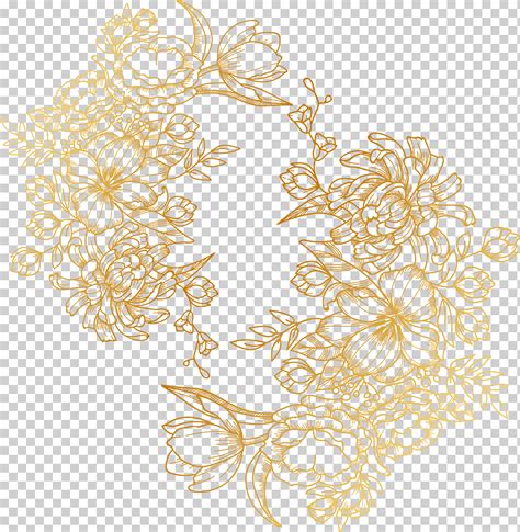 Descarga Gratis Flores Doradas Pintadas Adhesivo Floral Dorado