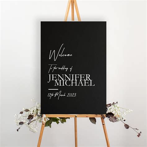 The Bwm Wedding Welcome Sign Wedding Signage Modern Wedding Sign