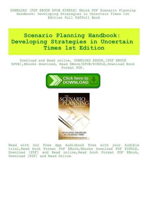 Ebook Pdf Scenario Planning Handbook Developing Strategies In Uncertain Times 1st Edition Full