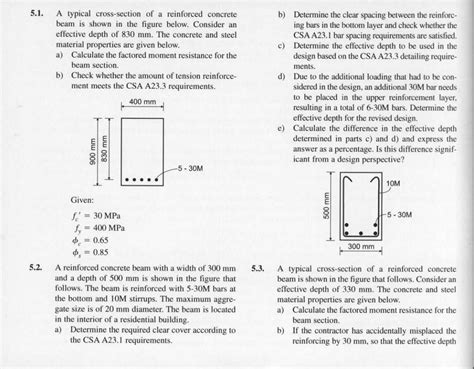 Solved 51 A Typical Cross Section Of A Reinforced Concrete
